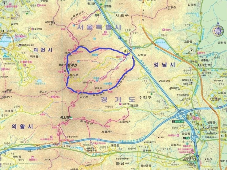 서울과천의왕성남 청계산 등산지도 청계산 등산코스청계산 산행지도 네이버 블로그