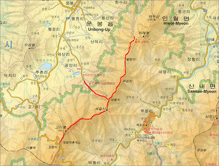 지리산 등산지도 - 지리산 종주, 천왕봉, 노고단, 삼신봉, 바래봉 등산지도 : 네이버 블로그