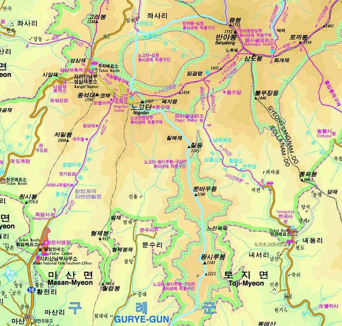 지리산 등산지도 - 지리산 종주, 천왕봉, 노고단, 삼신봉, 바래봉 등산지도 : 네이버 블로그