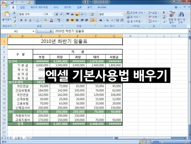 엑셀배우기 기본사용법 행과 열 너비 조절하기 네이버 블로그