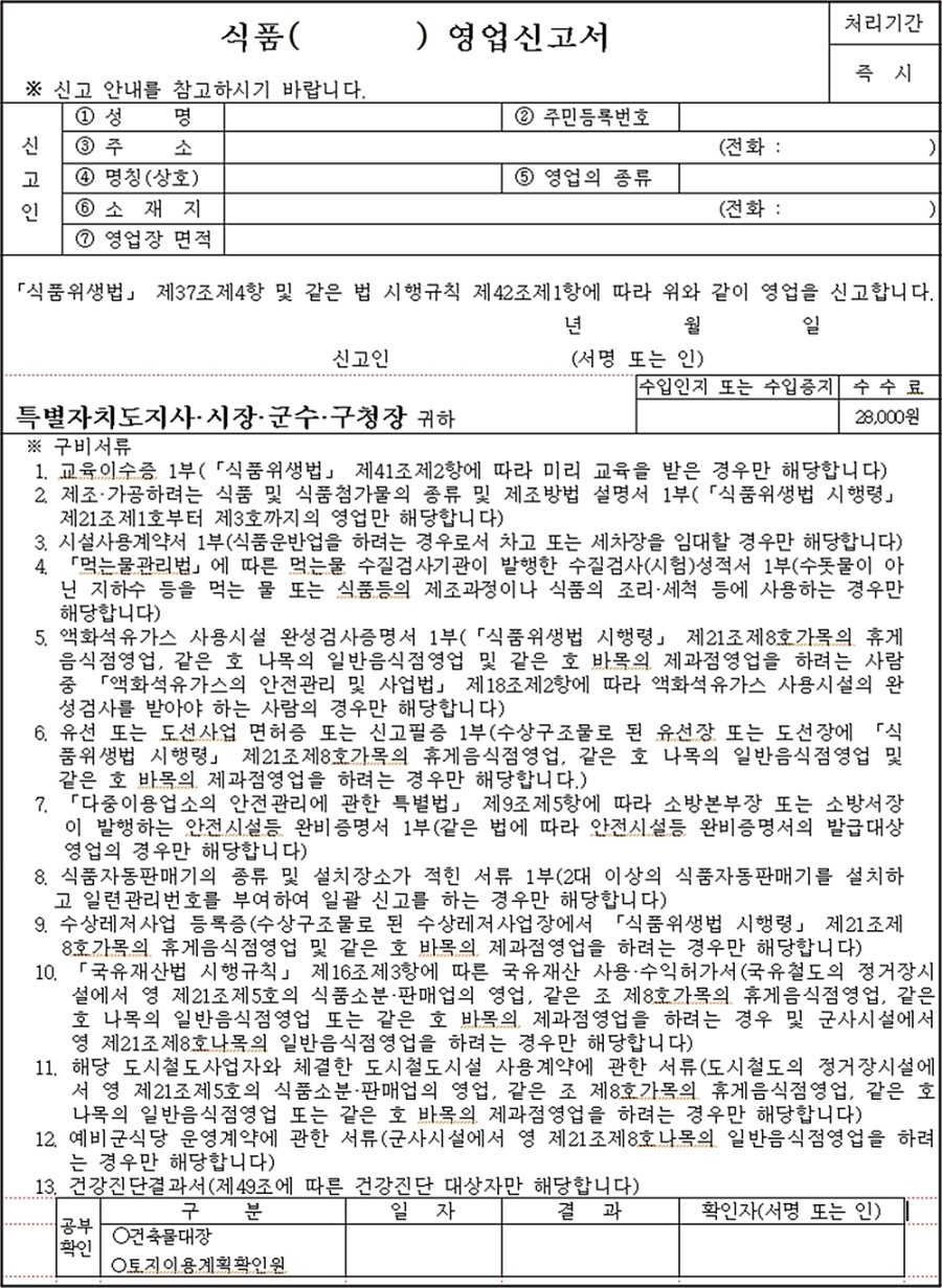 일반음식점 영업신고증 발급 절차 및 영업자 지위승계 명의변경 방법 따라하기~ 네이버 블로그