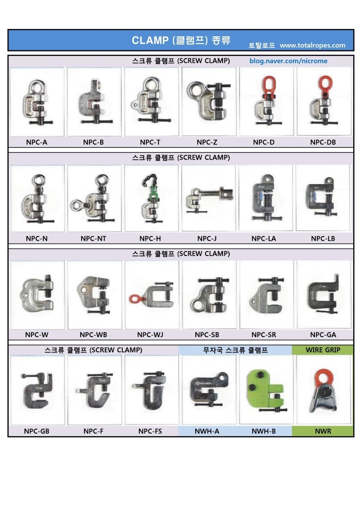 클램프clamp 종류 네이버 블로그
