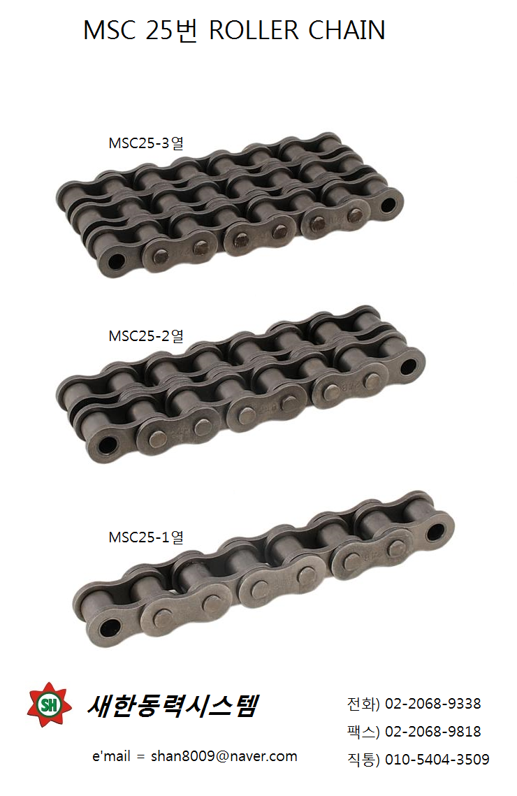 MSC25 ROLLER CHAIN RS MSC 25 35 40 50 60 80 100 120 140 160 180 200 240 ...
