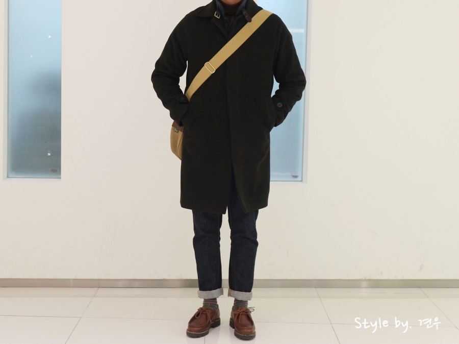 남자 데일리룩 파라부트 미카엘 마룬 폴로 퀼팅 베스트 네이버 블로그