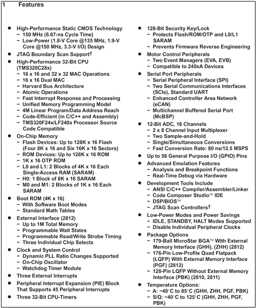 [TMS320F28x CPU 핸드북] 1.1 TMS320C/F28XX의 특징 : 네이버 블로그
