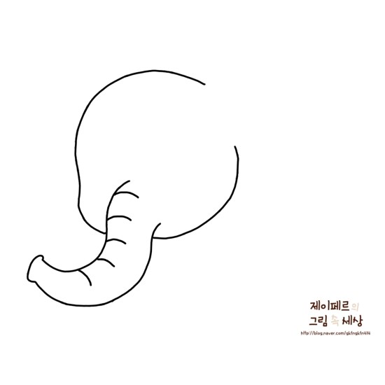 귀여운 코끼리 캐릭터 그리기 손그림 강좌 네이버 블로그