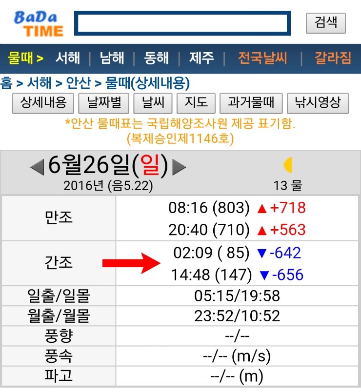 정보 바다 물때밀물썰물시간표 확인하는법 서해바다 물빠지는시간 확인하고 갯벌체험가자 네이버 블로그