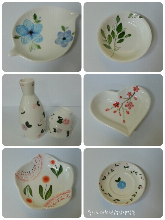 [도자기페인팅/수강생작품] 도자기그릇접시,인천도자기페인팅수업,인천만수동공방,앨리스다락방 : 네이버 블로그