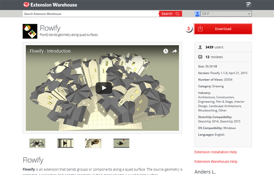 스케치업 곡면디자인 flowify : 네이버 블로그
