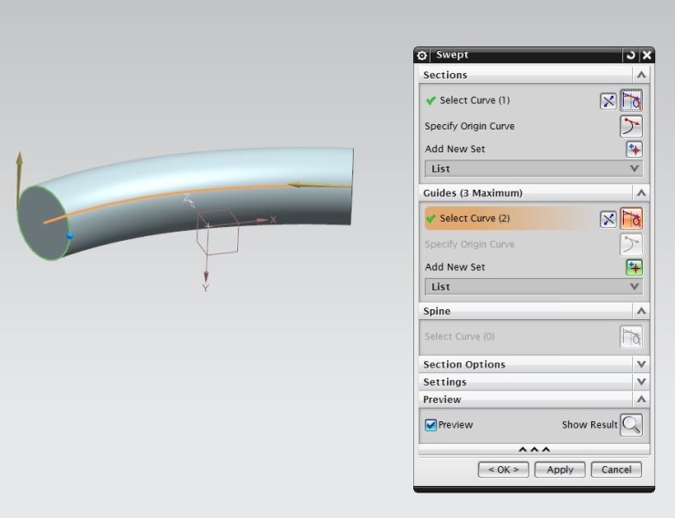 [UG-NX] Swept (스웹) 에 대해서.. (Section Curve 포함) : 네이버 블로그