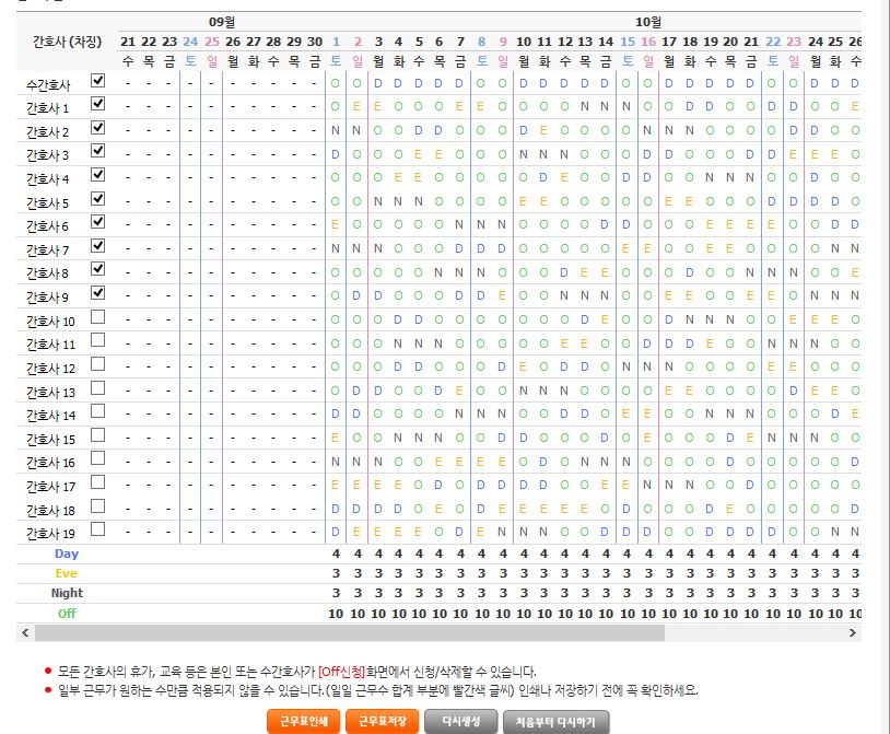 간호관리학실습 간호사 근무표 작성하기 간호사 근무표 프로그램 간호사 듀티표│간호학과 네이버 블로그