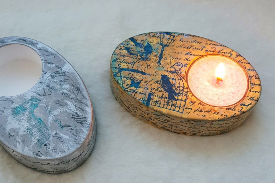 [부산캔들공방 경성대 앙쥬캔들스토리] 빈티지 석고 티라이트홀더 : 네이버 블로그