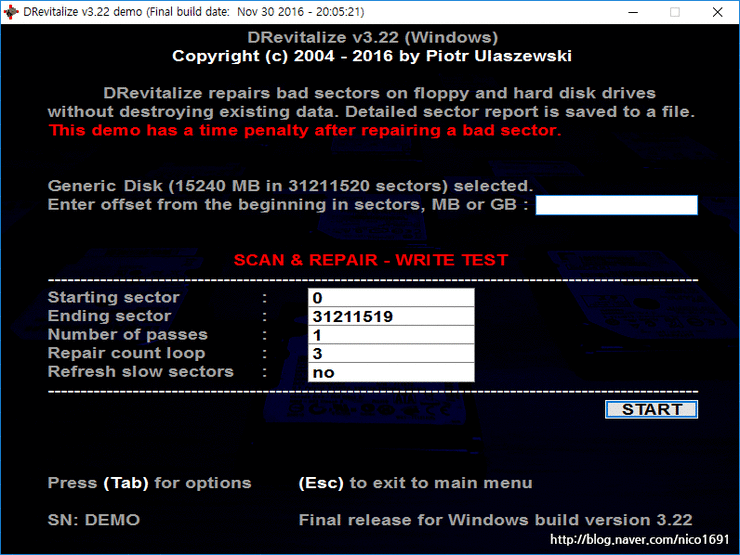 하드 디스크 불량 섹터 (배드 섹터) 복구 프로그램 - DRevitalize : 네이버 블로그