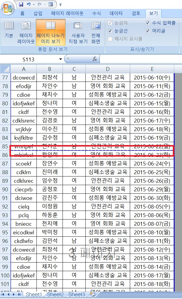 엑셀기초엑셀 페이지 나누기 미리보기 페이지 나누기 구분선 수정하기 인쇄배율 지정하기 페이지 나누기 점선 표시 없애기