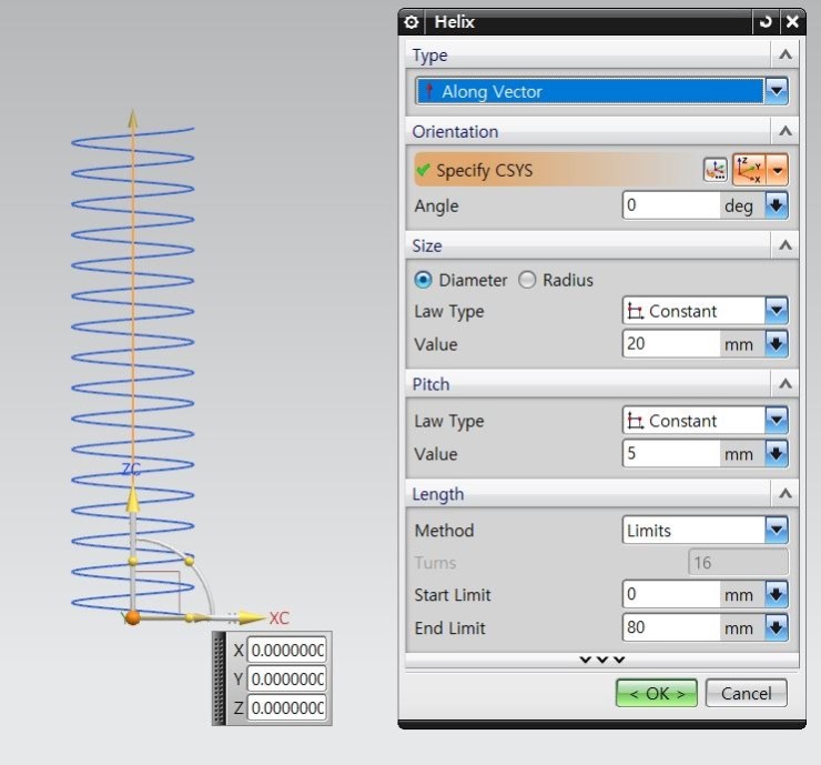 [UG-NX] 가변 피치 Helix(헬릭스) 에 대해 알아보겠습니다. : 네이버 블로그