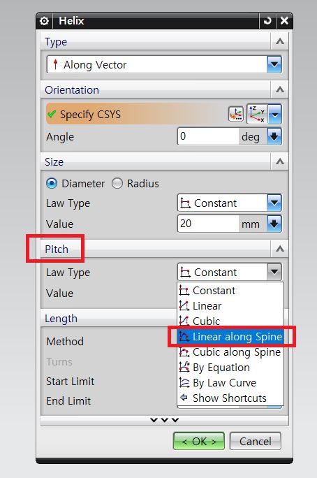 [UG-NX] 가변 피치 Helix(헬릭스) 에 대해 알아보겠습니다. : 네이버 블로그