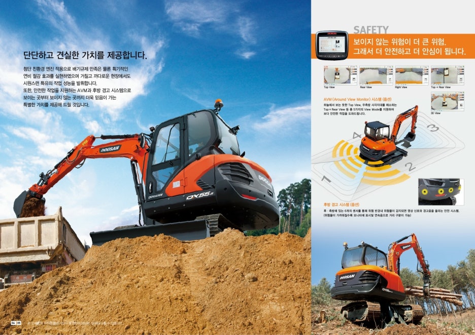 두산굴삭기 DX55-5/DX55MT-5 제원 카탈로그 : 네이버 블로그