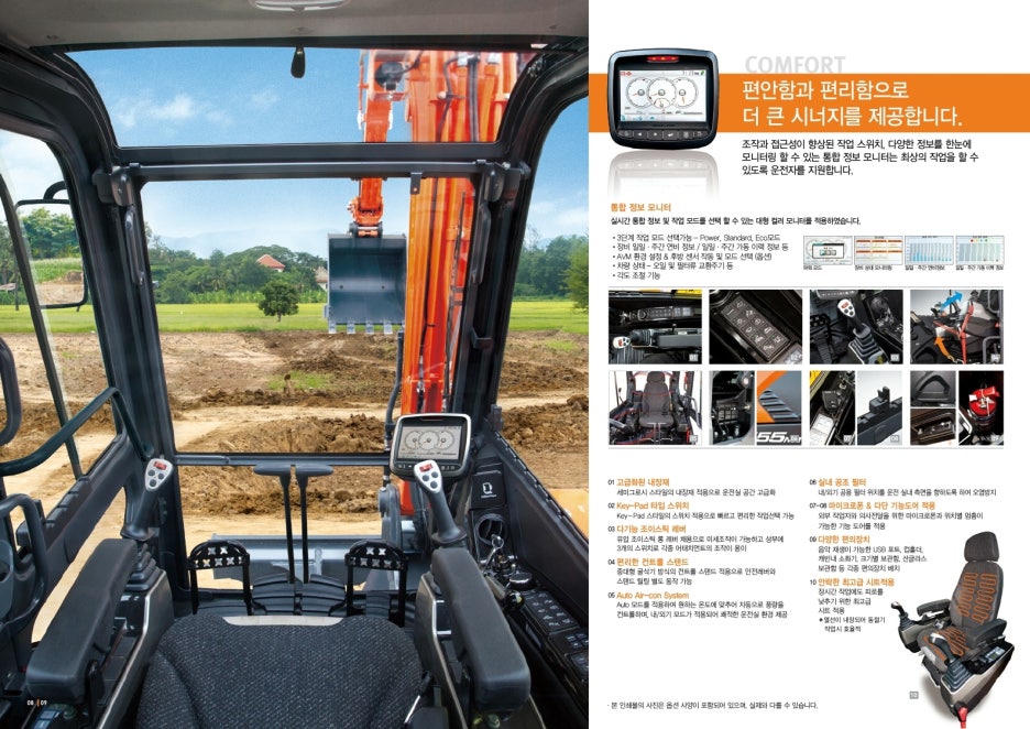 두산굴삭기 DX55-5/DX55MT-5 제원 카탈로그 : 네이버 블로그