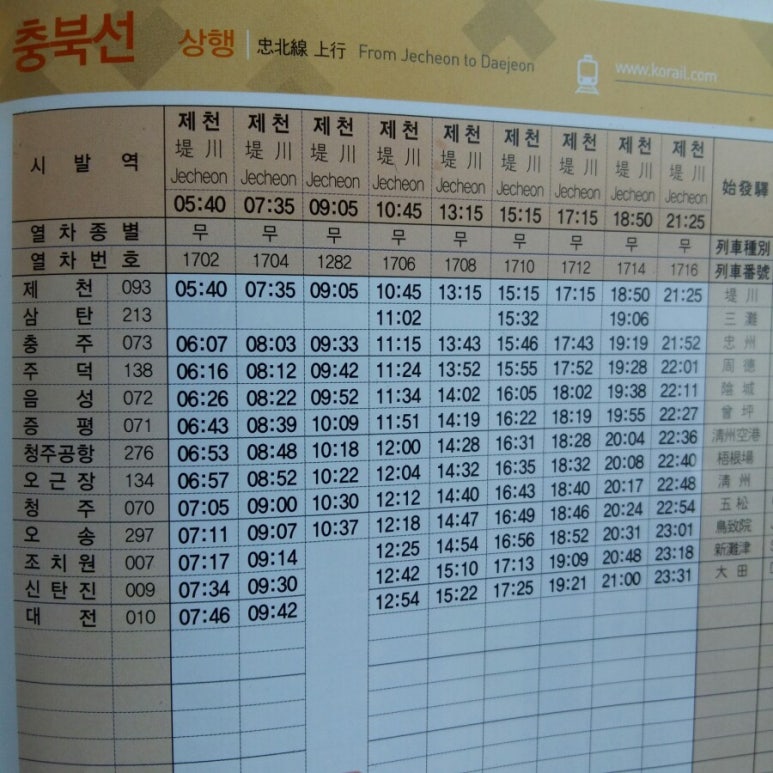 대전역 신탄진역 조치원역 오송역 청주역 오근장역 청주공항역 충북선 열차기차시간표 네이버 블로그