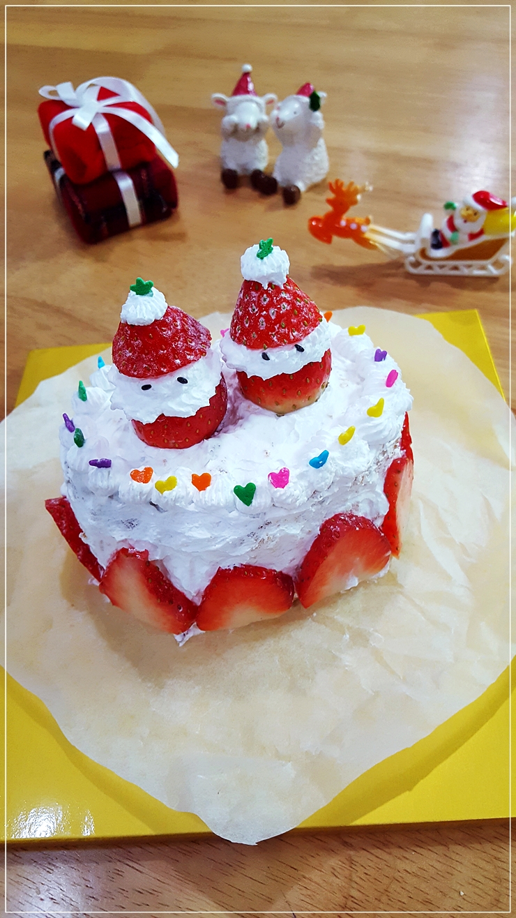 산타 케이크 만들기-카스테라로 만드는 크리스마스 케이크 : 네이버 블로그