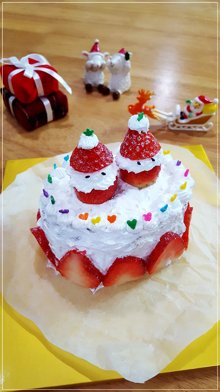 산타 케이크 만들기-카스테라로 만드는 크리스마스 케이크 : 네이버 블로그