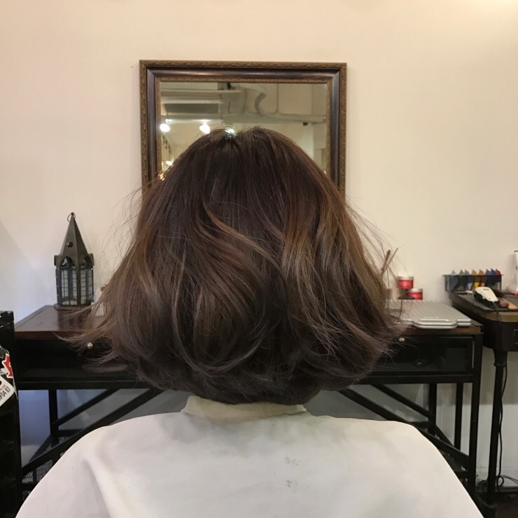 단발머리 옴브레 발레아쥬 라벤더애쉬브라운 Ombre Balayage 옴브레정우제 홍대미용실 로얄살롱 정우제