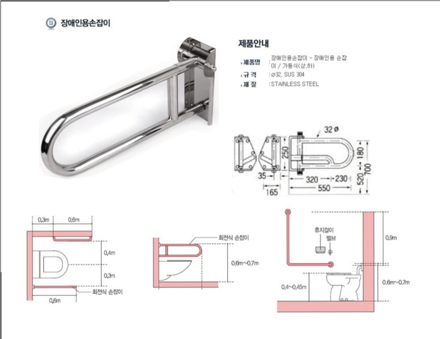 맞춤 제작형 장애인손잡이 양변기핸드레일 장애인화장실 스텐손잡이 가공손잡이 설치 및 제작사례 네이버 블로그