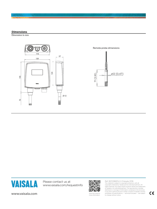 바이살라(VAISALA) / (주)파인웨더 / 산업용 온습도센서, 온습도계 자료 / Vaisala HUMICAP ...