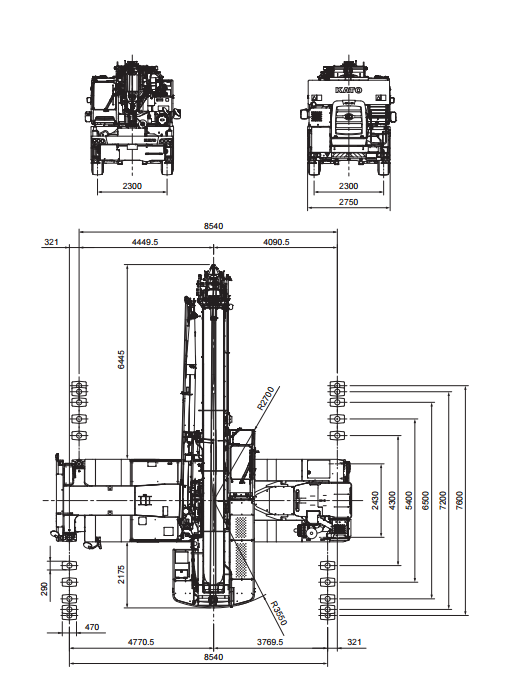 SL-500Rf 50톤 크레인 ,50톤 크레인제원표 : 네이버 블로그