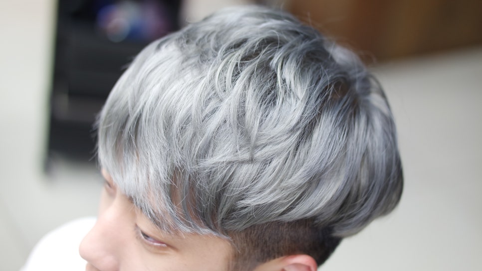 투블럭 펌에 멋진 남자 애쉬그레이 염색 네이버 블로그