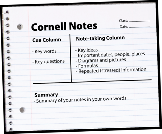 Cornell notes taking, 코넬식 노트정리법 : 네이버 블로그