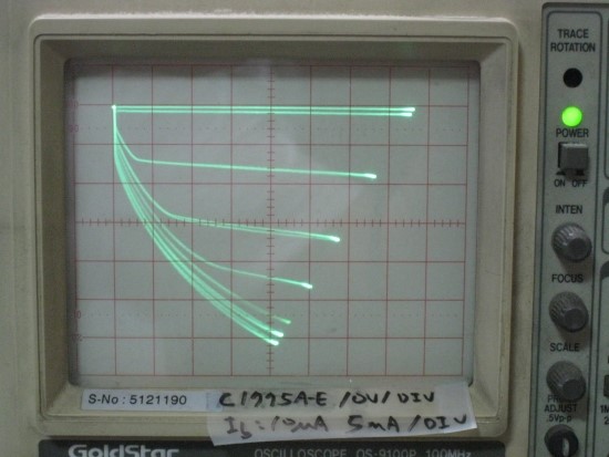 커브트레이서 BJT 측정 2 (C2240, C3200, A970, A1268, C1775, A872, 2N2222, 2N2907 ...