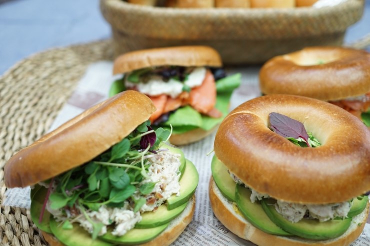 브런치&샌드위치클래스 - 연어 베이글샌드위치 & 닭가슴살 아보카도샌드위치 (창원 부산 베이킹클래스 브런치카페 브런치수업 샌드위치 ...