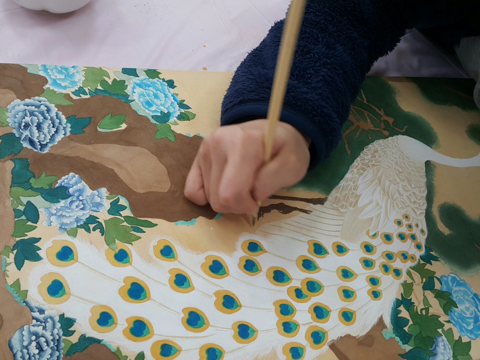 부산 채색화 배우기 화조도 부산민화 부산취미미술 성인미술 부산한국화화실 부산채색화화실 화명동화실