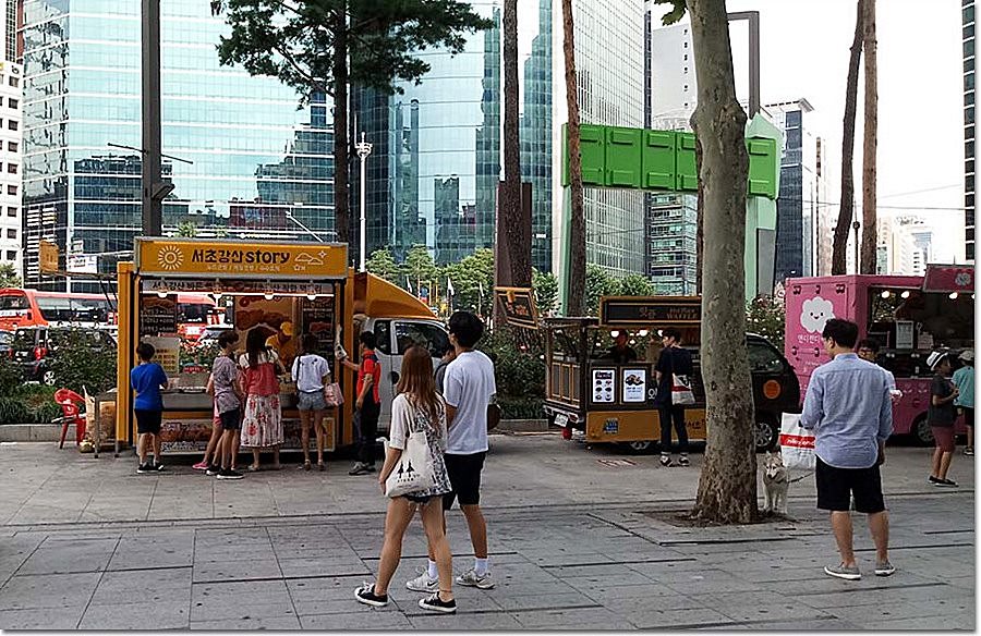 백종원의 푸드트럭 강남역 줄서는 핫도그 샌드위치 솜사탕 와플 네이버 블로그