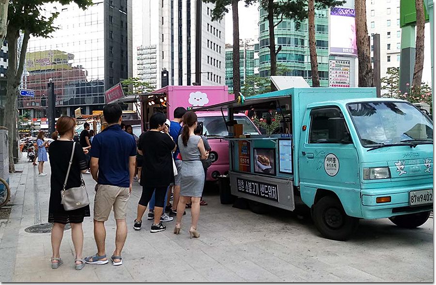 백종원의 푸드트럭 강남역 줄서는 핫도그 샌드위치 솜사탕 와플 네이버 블로그