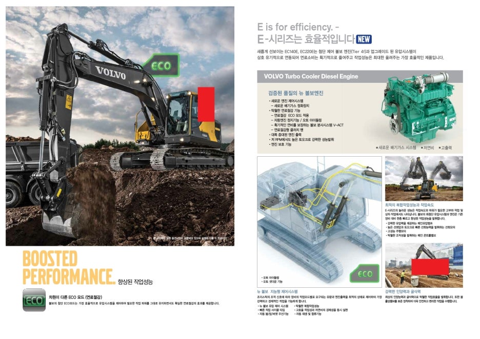 [볼보굴삭기] EC140E / EC220E 제원 카탈로그 : 네이버 블로그
