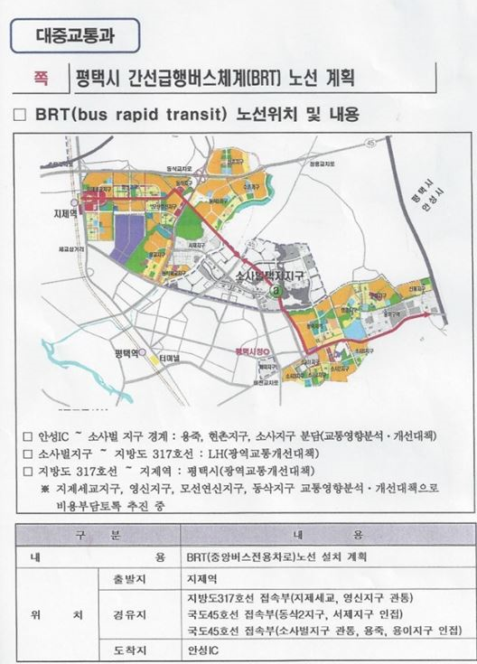 평택 Brt 노선 알아보기 네이버 블로그