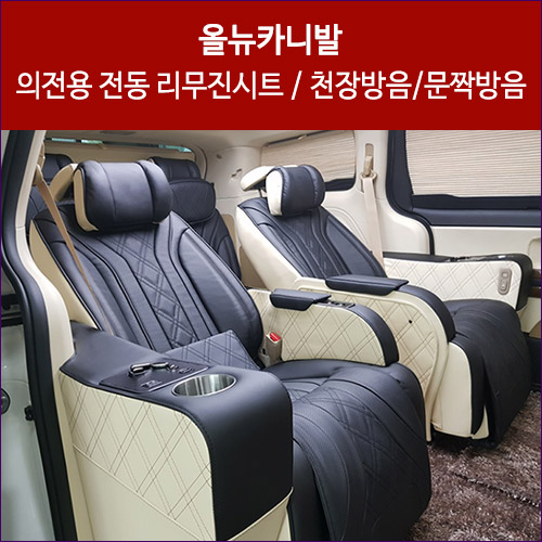 올뉴카니발 블랙연아이보리 의전용 전동리무진시트 천장방음문짝방음장태문닷컴장태문카시트대구카시트올뉴카니발개조