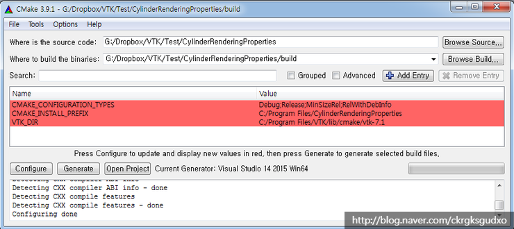 VTK Install 하고 Example을 빌드해서 실행해보기 : 네이버 블로그