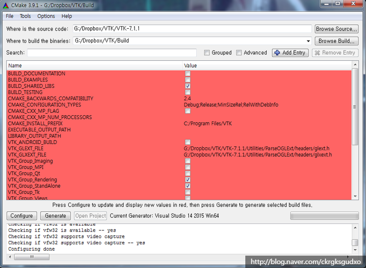 VTK Install 하고 Example을 빌드해서 실행해보기 : 네이버 블로그