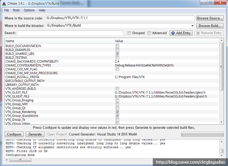 VTK Install 하고 Example을 빌드해서 실행해보기 : 네이버 블로그