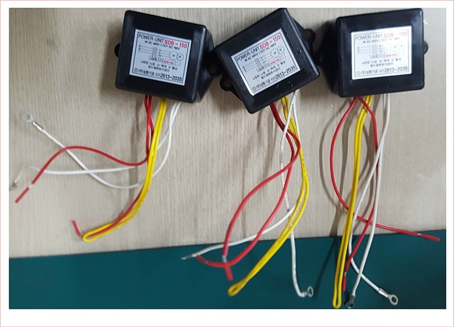 전동기 DC브레이크 정류기와 효성모터 및 DSK감속기(DSK GEARED MOTOR) 및 풀리모터(PULLEY MOTOR ...