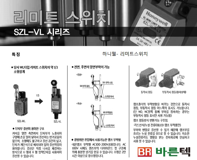 하니웰 [Honeywell] - SZL-WL, SZL-VL 시리즈 리미트스위치 : 네이버 블로그
