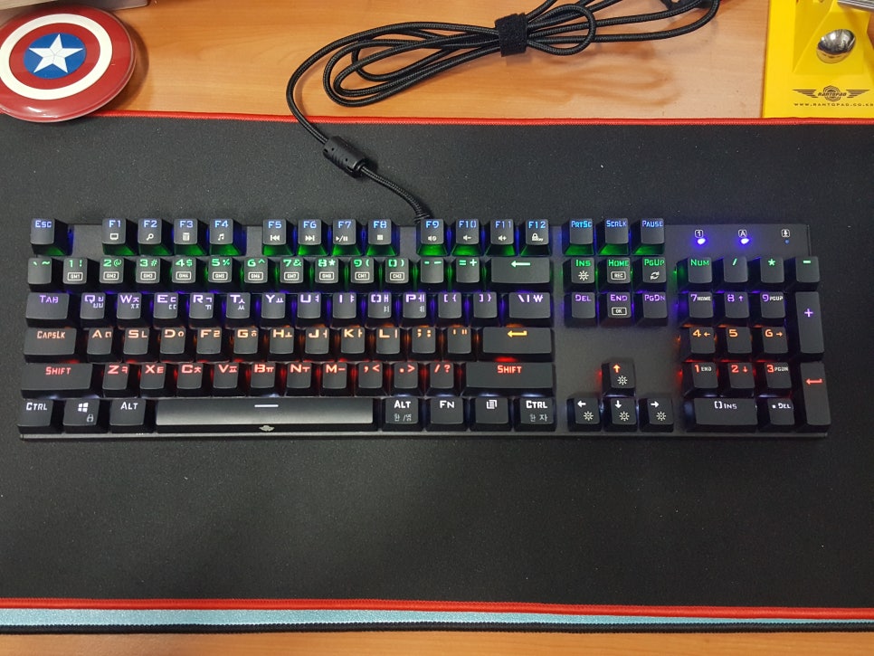 저렴한 가격 앱코 K640 레인보우 오테뮤 청축 기계식 키보드 : 네이버 블로그