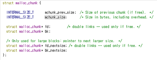 [heap] malloc chunk : 네이버 블로그