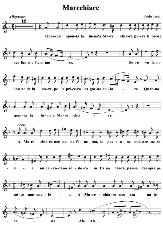 [외국곡] Marechiare(마레끼아레/ 마레키아레)-토스티(Tosti) 작곡 : 네이버 블로그