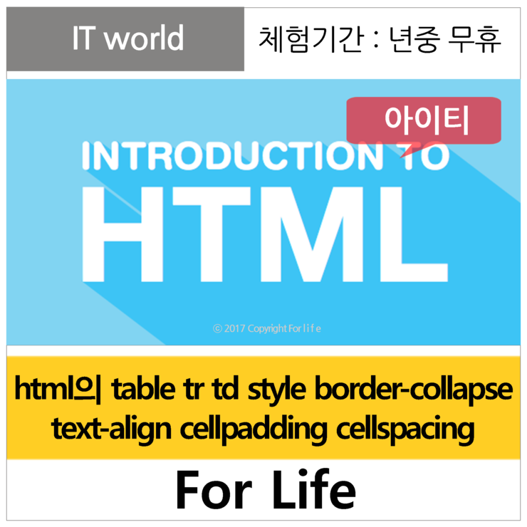 html의 table tr td style border-collapse text-align cellpadding ...