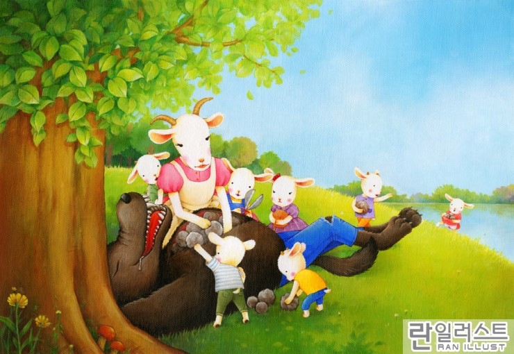 늑대와 일곱 마리 아기 염소동화일러스트동화일러스트학원란일러스트 네이버 블로그