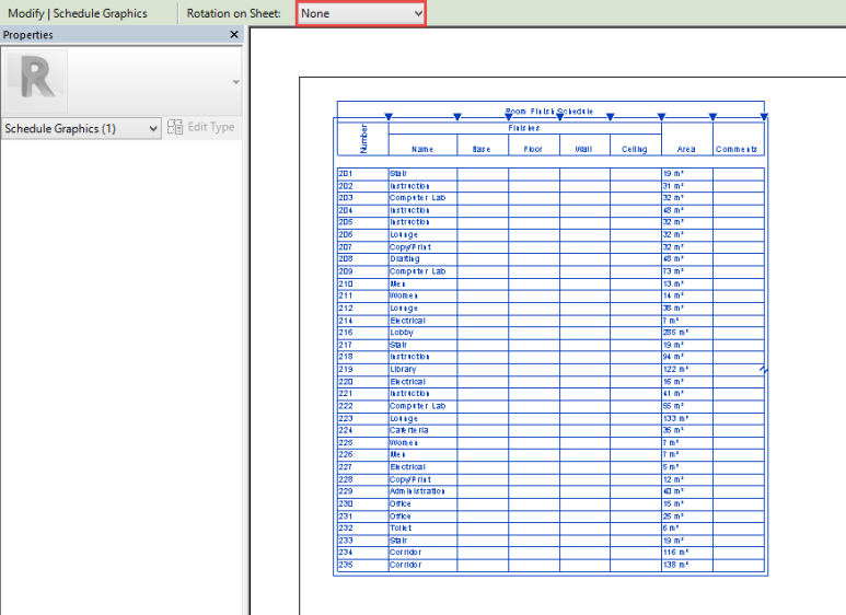 레빗(revit) 시트(sheet)에서 일람표(schedule) 회전하기 : 네이버 블로그